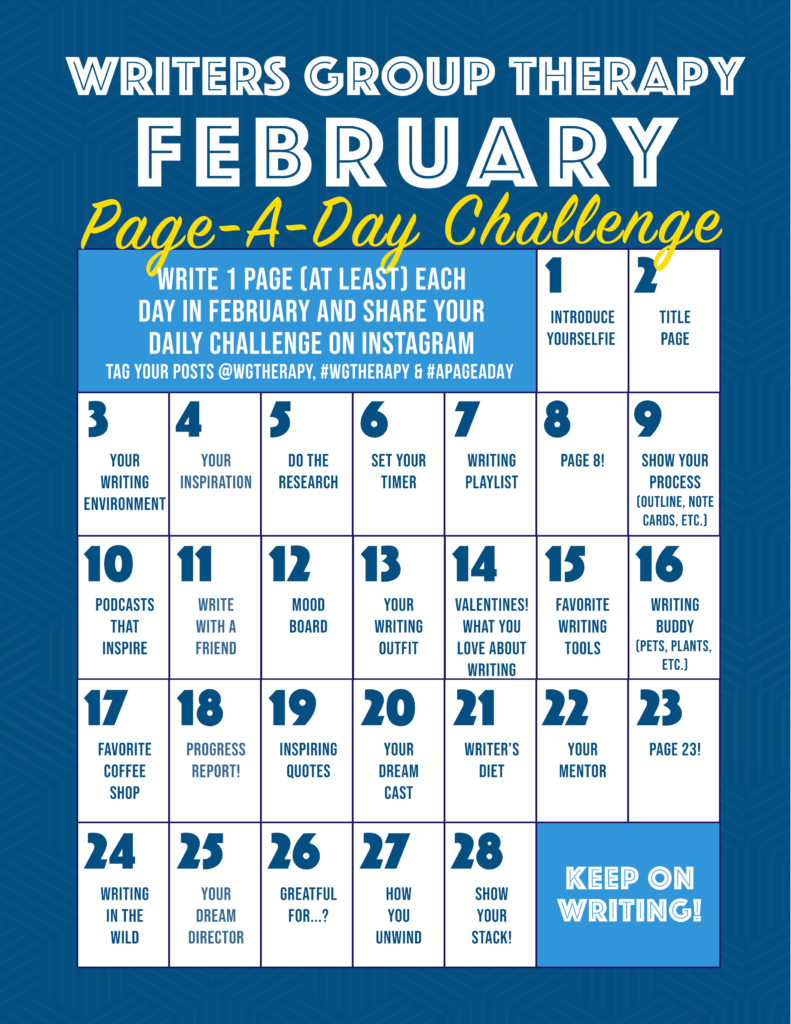 February Page-A-Day Challenge – Writers Group Therapy
